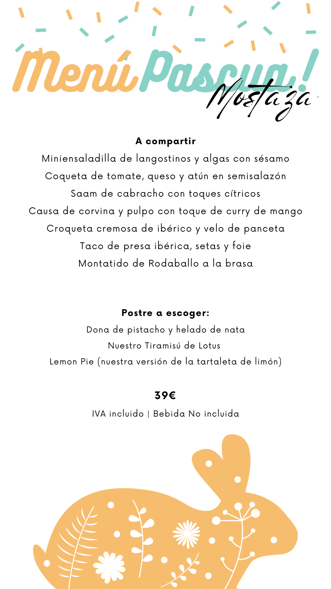 Menú Pascua y puente de mayo 2025 - Grupo Gloriamar